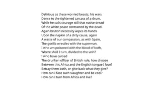 The poem analysis A Far Cry from Africa.pptx