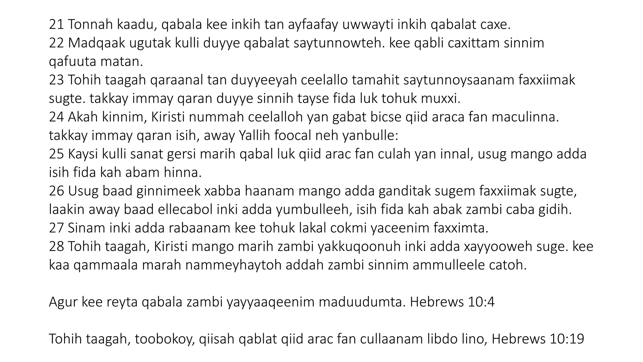 Afar (Qafar) - Gaalik tan Qiisah Masiic Qabala - The Precious Blood of ...