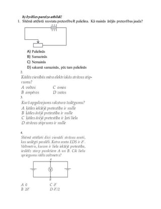 KD Fizika. Elektriskās ķēdes. | DOCX