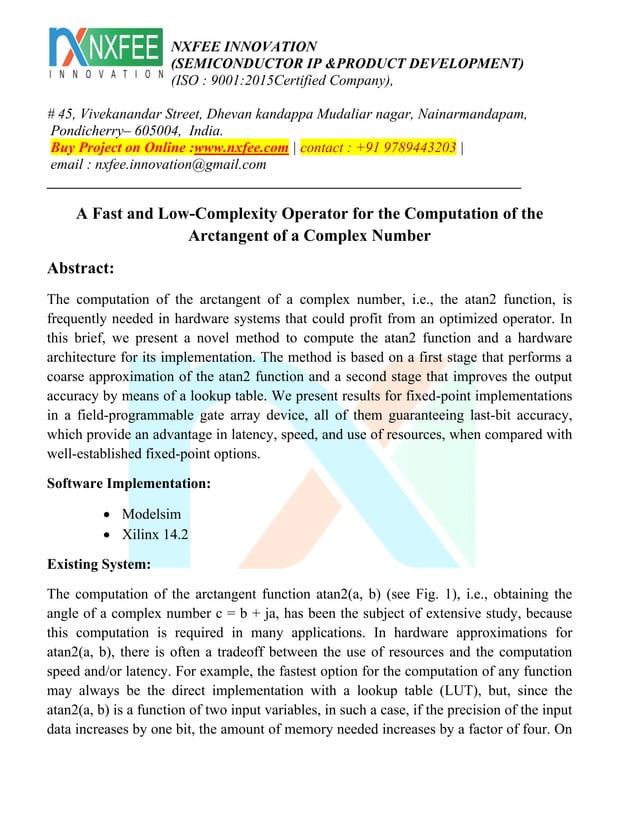 A Fast And Low Complexity Operator For The Computation Of The