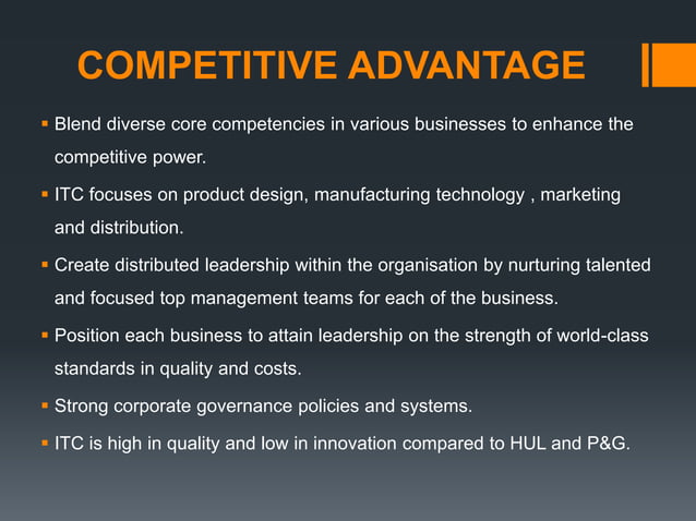 Advanced financial analysis of itc with its competitor | PPT