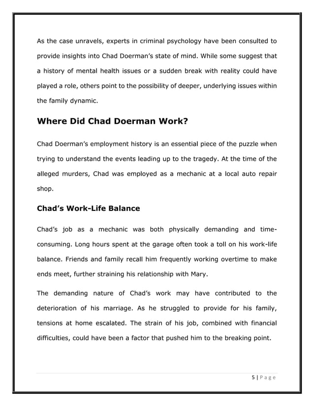 The Tragic Tale of a Father Accused: Chad Doerman Trial | PDF The Tragic Tale of a Father Accused: Chad Doerman Trial | PDF