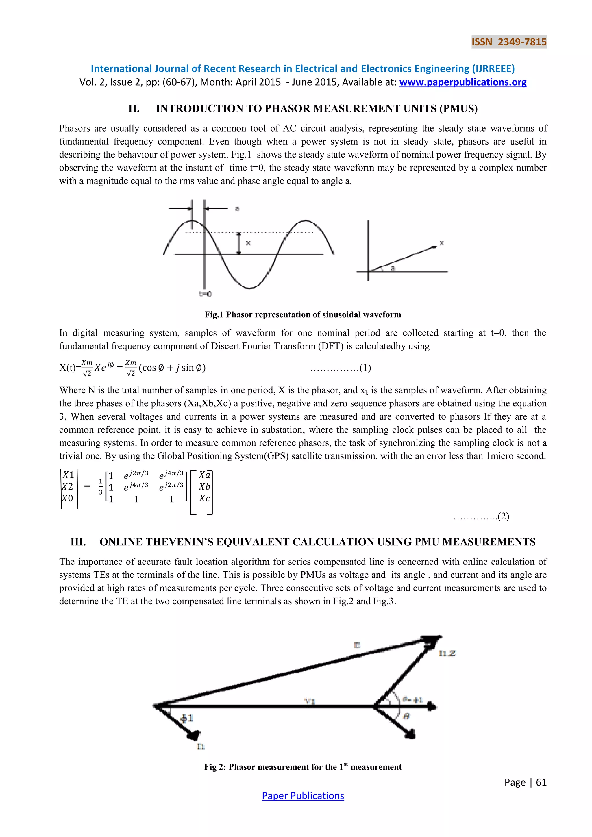 A Fault Detection And Classification Method For Sc Transmission Line Using Phasor Measurement