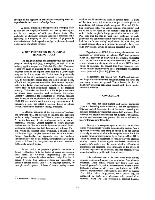 A Fault Tolerance Approach To Computer Viruses Pdf Computing Technology And Computing