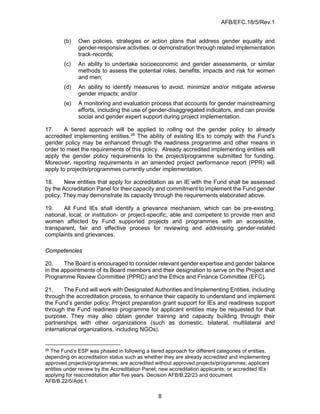 Proposals for Gender Policies and Action Plan of the Fund | PDF | Environment | Science