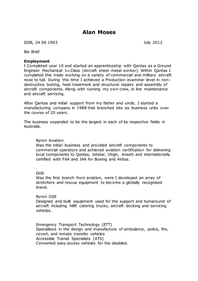 Alan Moses Bio Brief | PDF