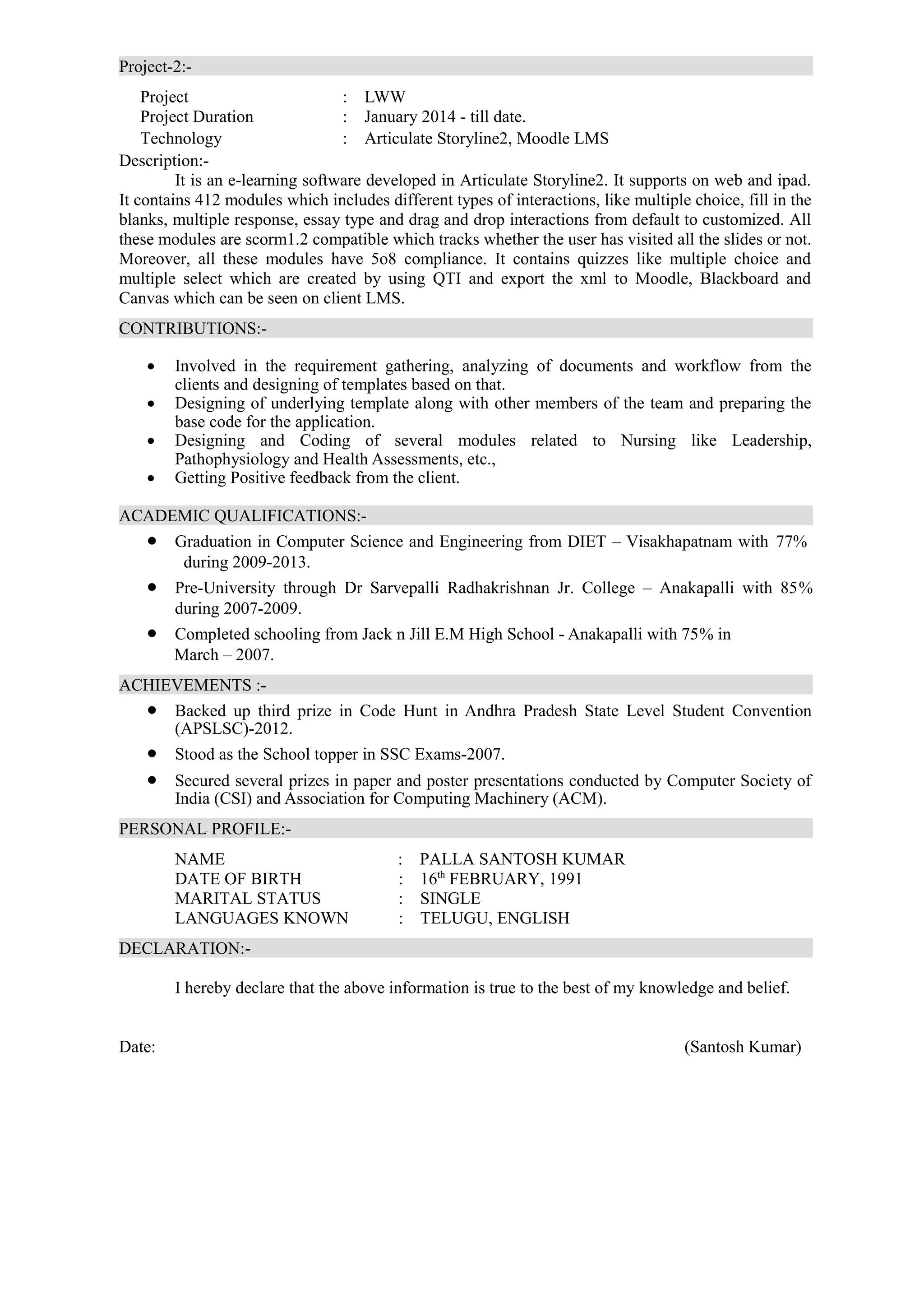 santosh-resume1 | PDF