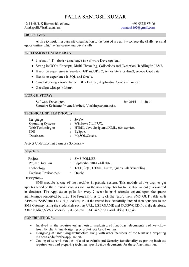 santosh-resume1 | PDF