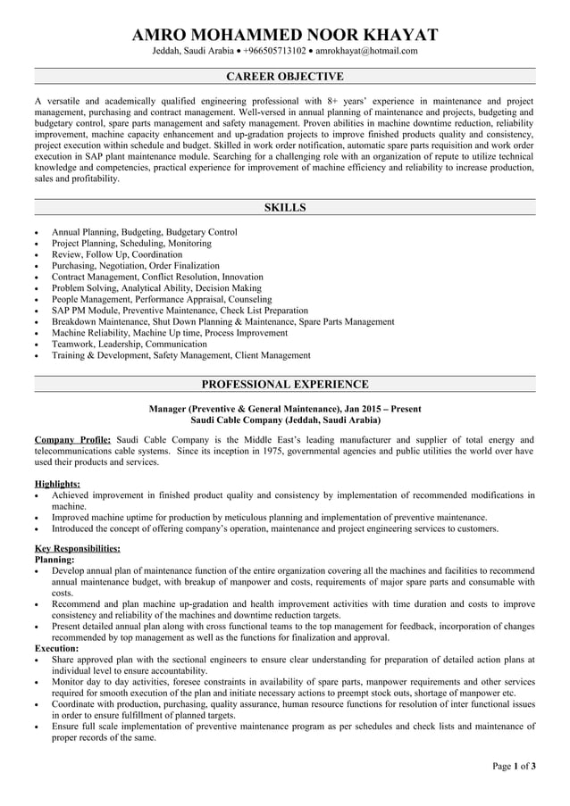 CV Amro Mohammed Noor Khayat | DOC