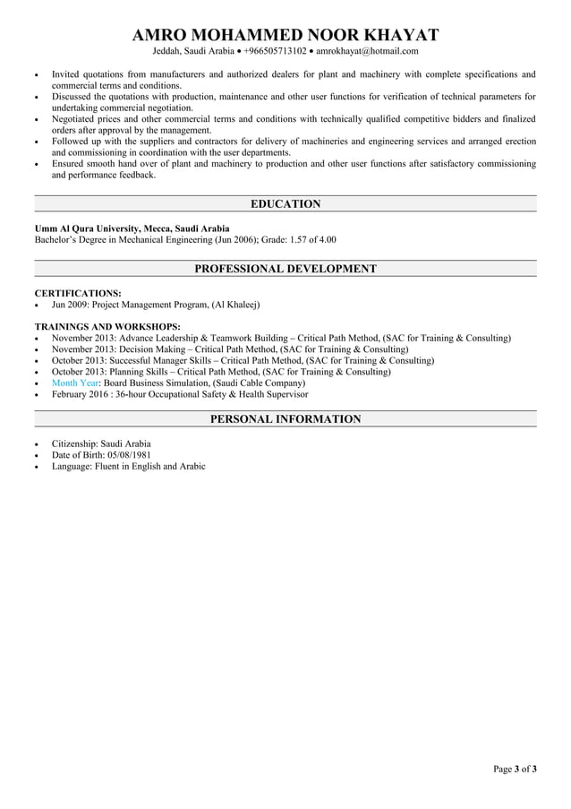 CV Amro Mohammed Noor Khayat | DOC