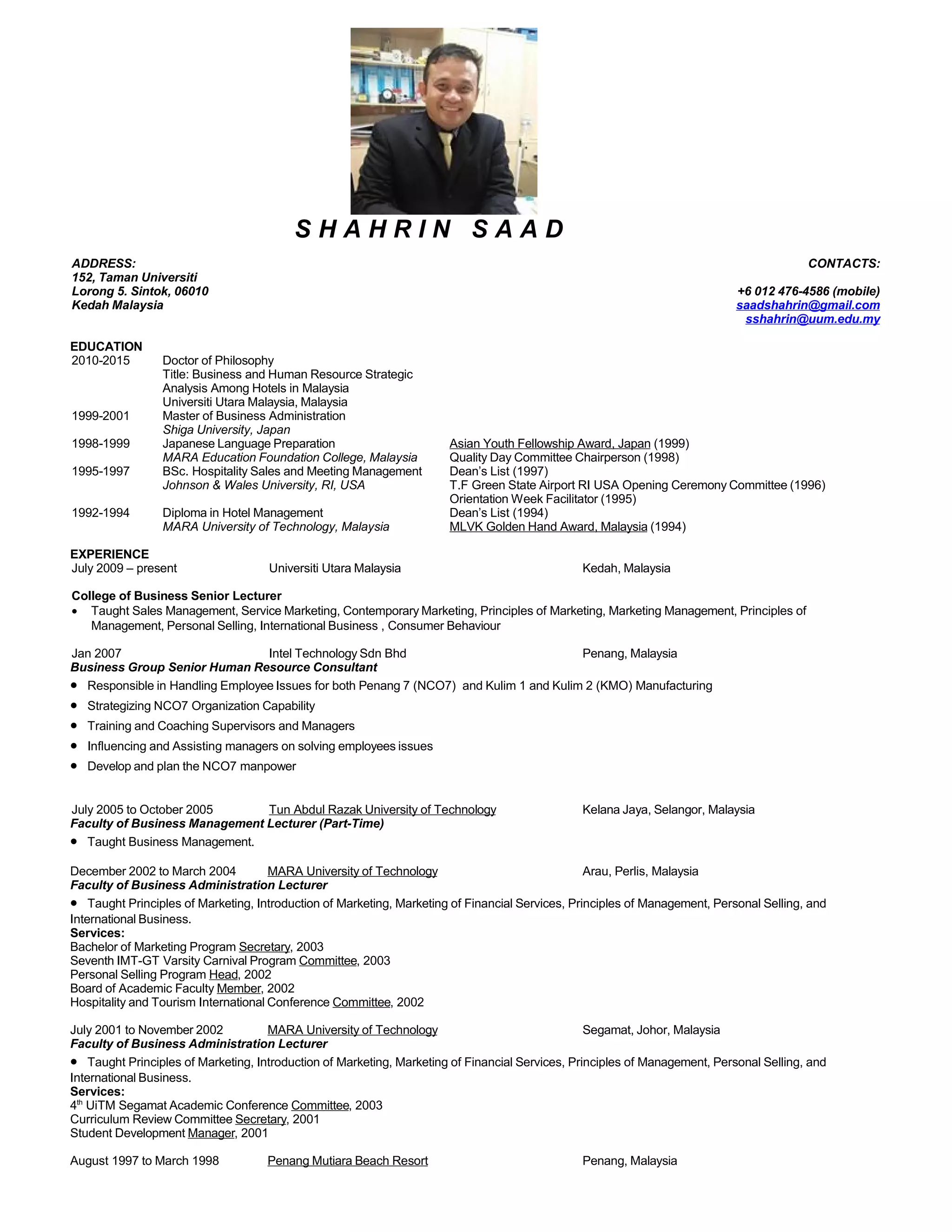 RESUME 2015 UPDATED | PDF