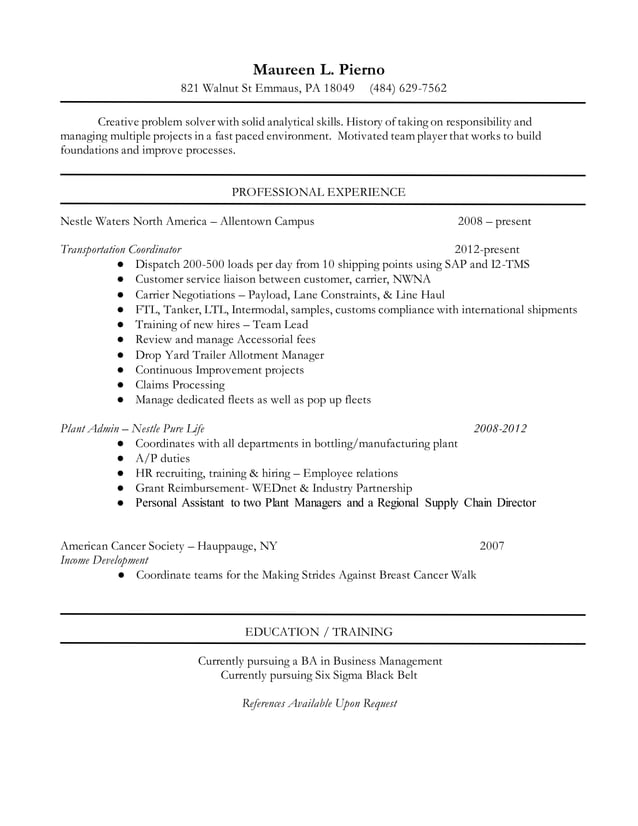 Maureenresume | DOCX