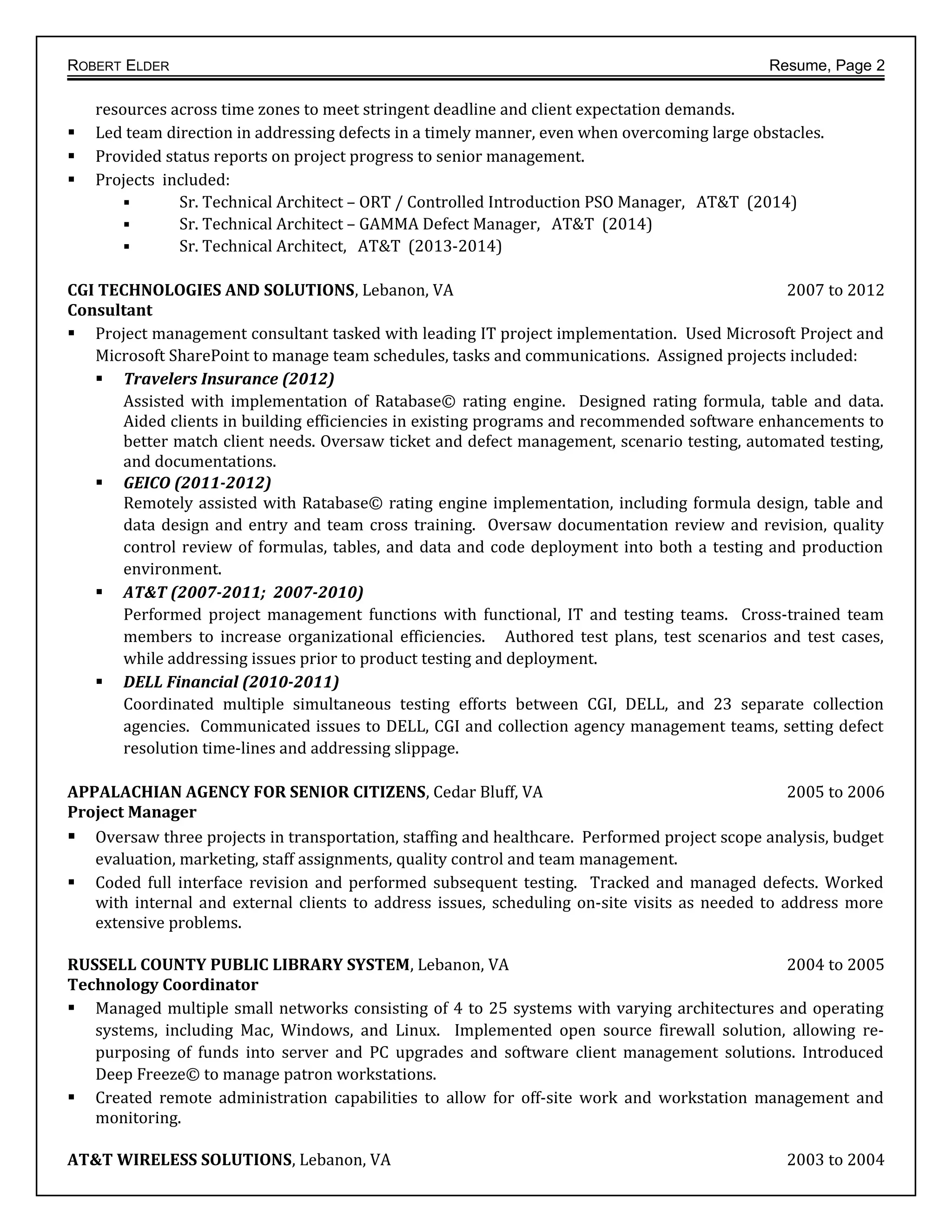Robert Elder - Resume - Jan 2016 | DOC
