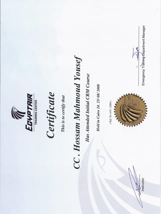 EGYPT AIR CERTIFICATE | PDF