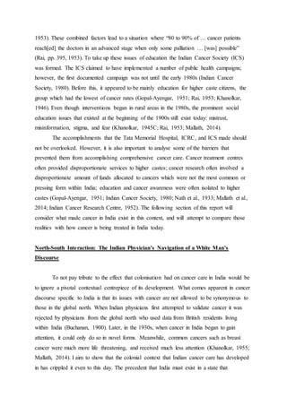 History of Cancer in India Report | DOCX