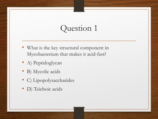 AFB Staining Quiz for Sophomore Nursing Students | PPTX