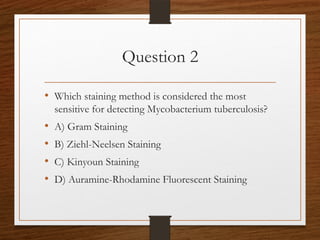 AFB Staining Quiz for Sophomore Nursing Students | PPTX