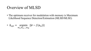 Optimum Receiver for CPM over AWGN channel | PPTX