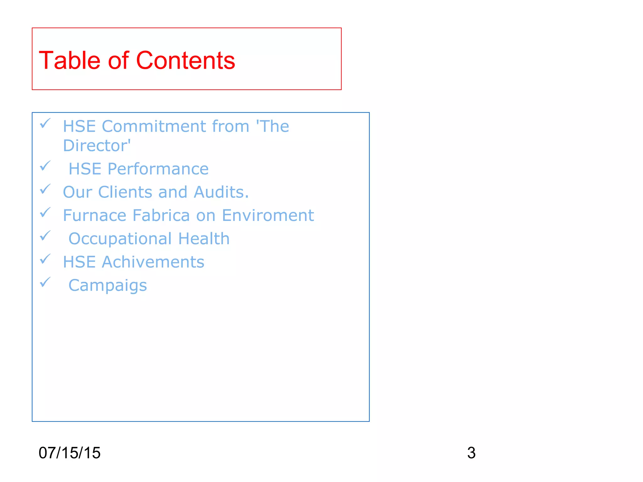 HSE Annual Performance | PPT