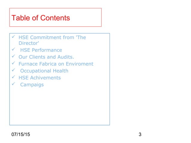 HSE Annual Performance | PPT