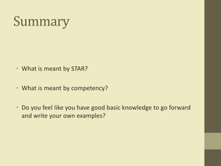 STAR competencies | PPTX