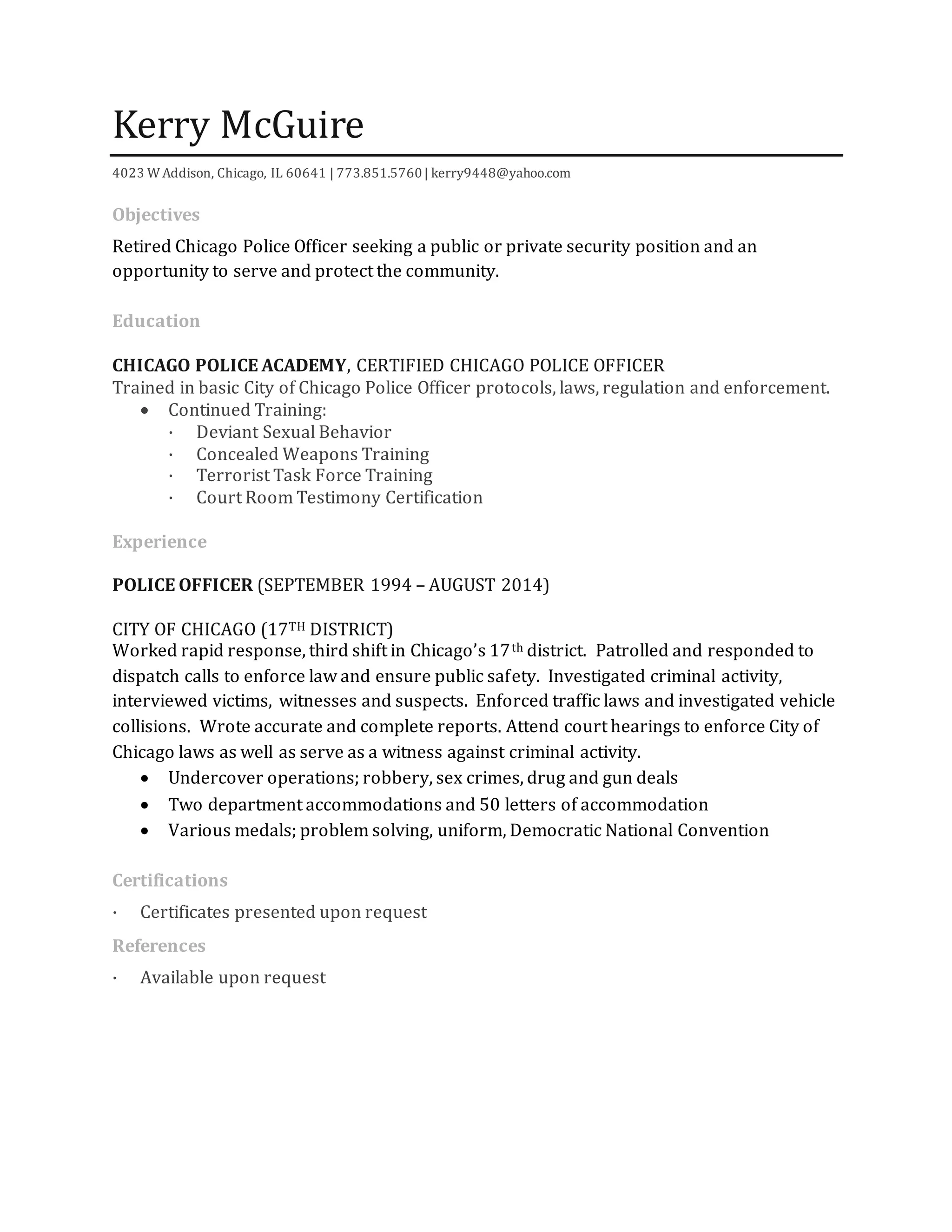 Kerry McGuire Resume | PDF