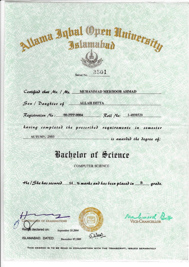 BS(CS) - Degree | PDF