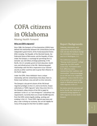 COFA citizens in Oklahoma report follow up from VOICE2015 | PDF