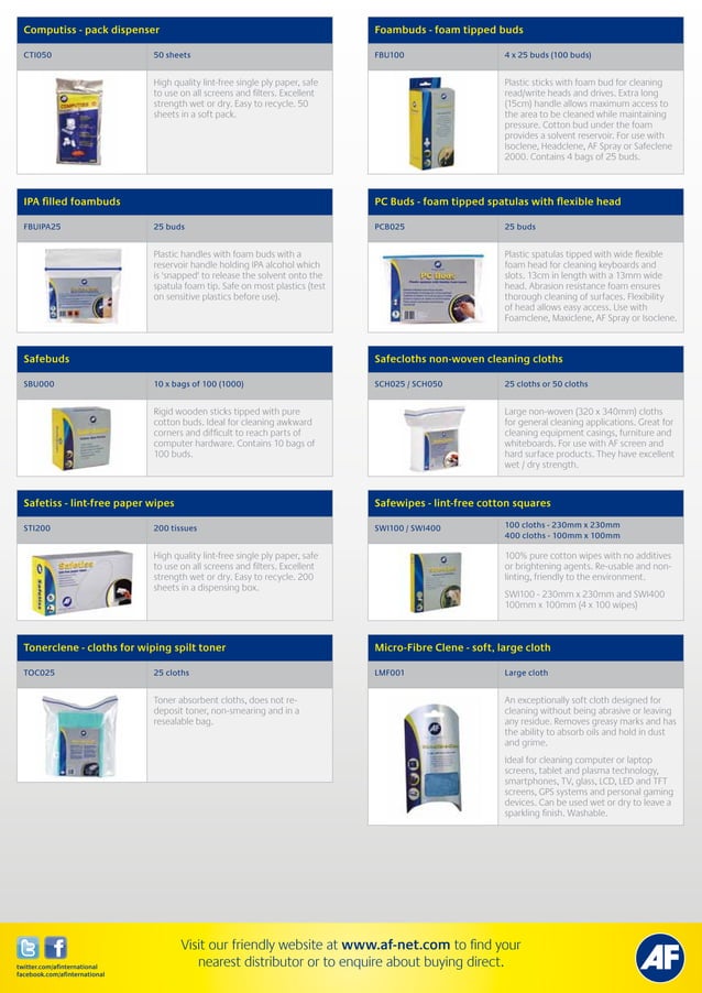 AF International Catalogue Product Sheets | PDF