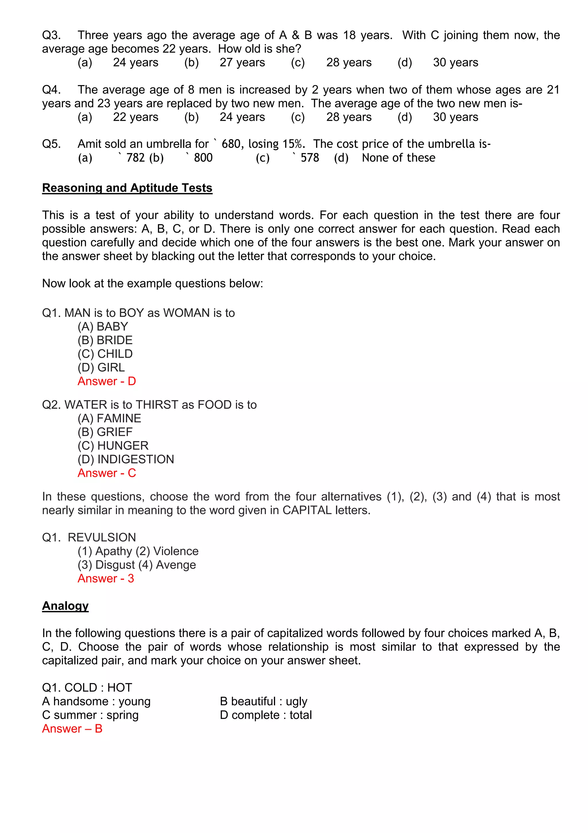 Afcat sample question paper | PDF