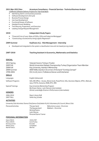 CV SERTAÇ YAY | PDF