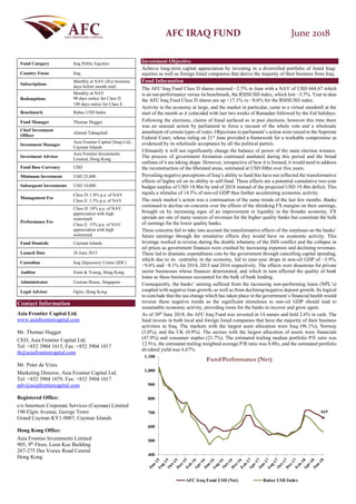 AFC Iraq Fund Factsheet 30.6.2018