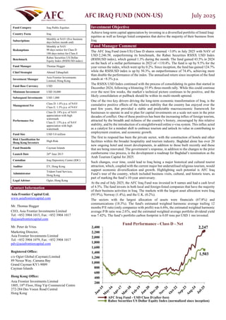 AFC Iraq Fund (non-US) Factsheet July 2025 | PDF