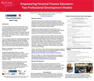 Two Professional Development Models for Financial Educators. | PPT