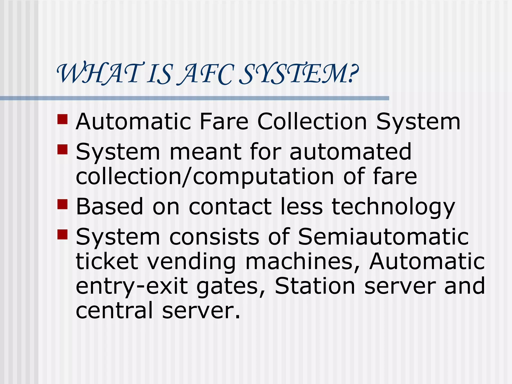 Afc system overview | PPS