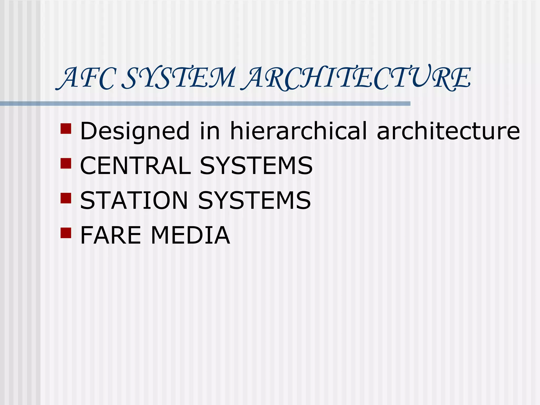 Afc system overview | PPS