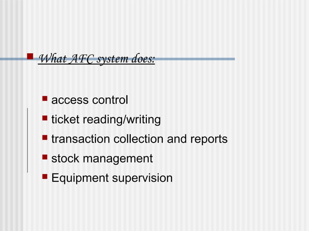 Afc system overview | PPS | Computer Networking | Computing