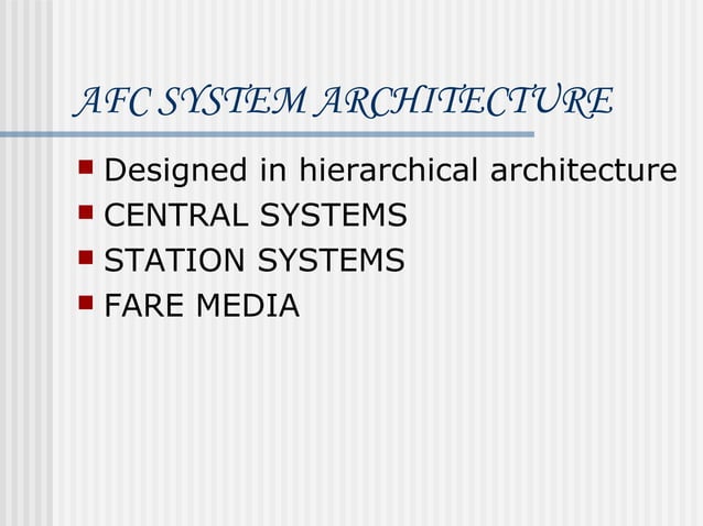 Afc system overview | PPS | Computer Networking | Computing