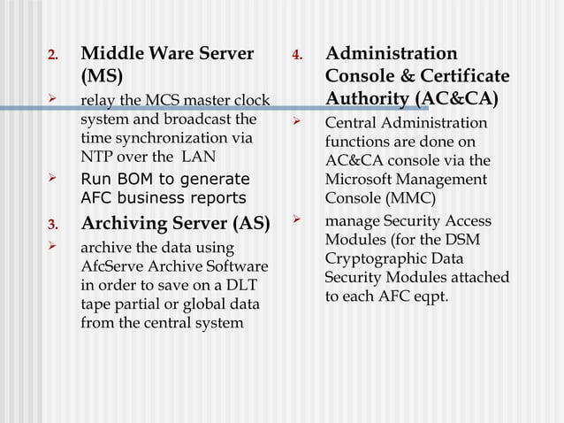 Afc system overview | PPS | Computer Networking | Computing