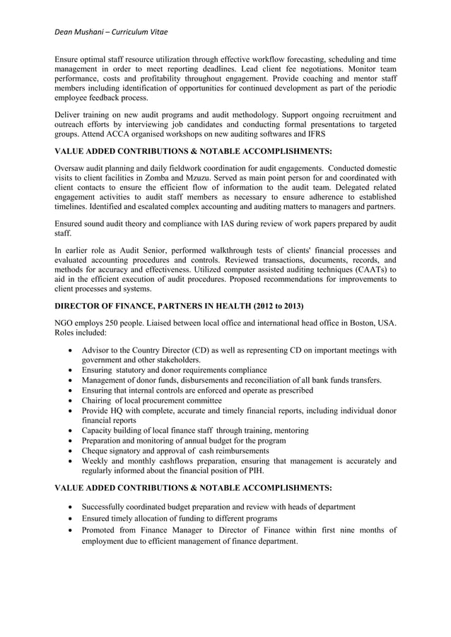 Dean CV April 2016 | PDF | Free Download