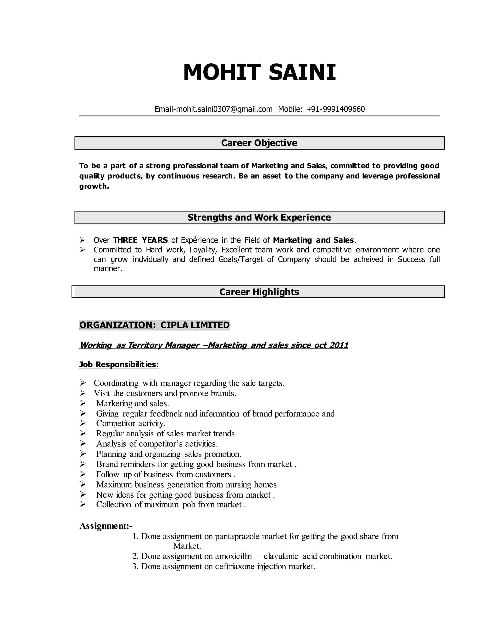 MOHIT RESUME | DOCX