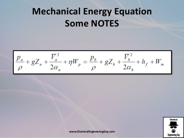 AFD1 The Mechanic Energy Equation