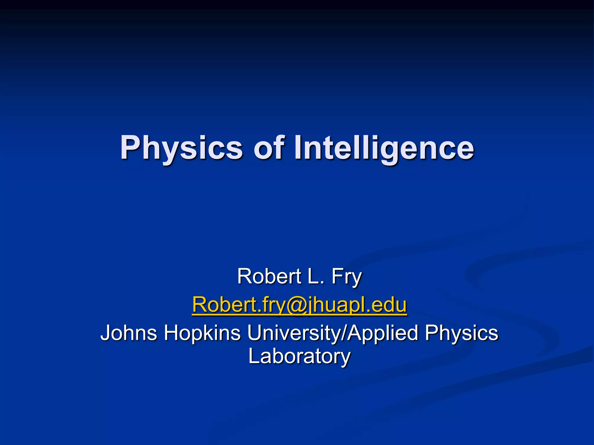 Physics of Intelligence | PPTX