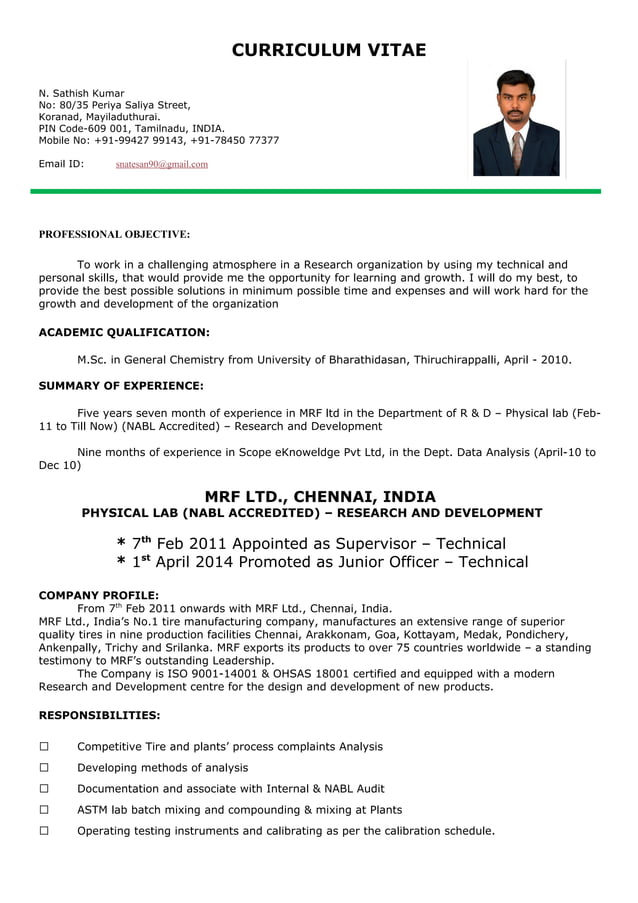 Sathish resume | DOC