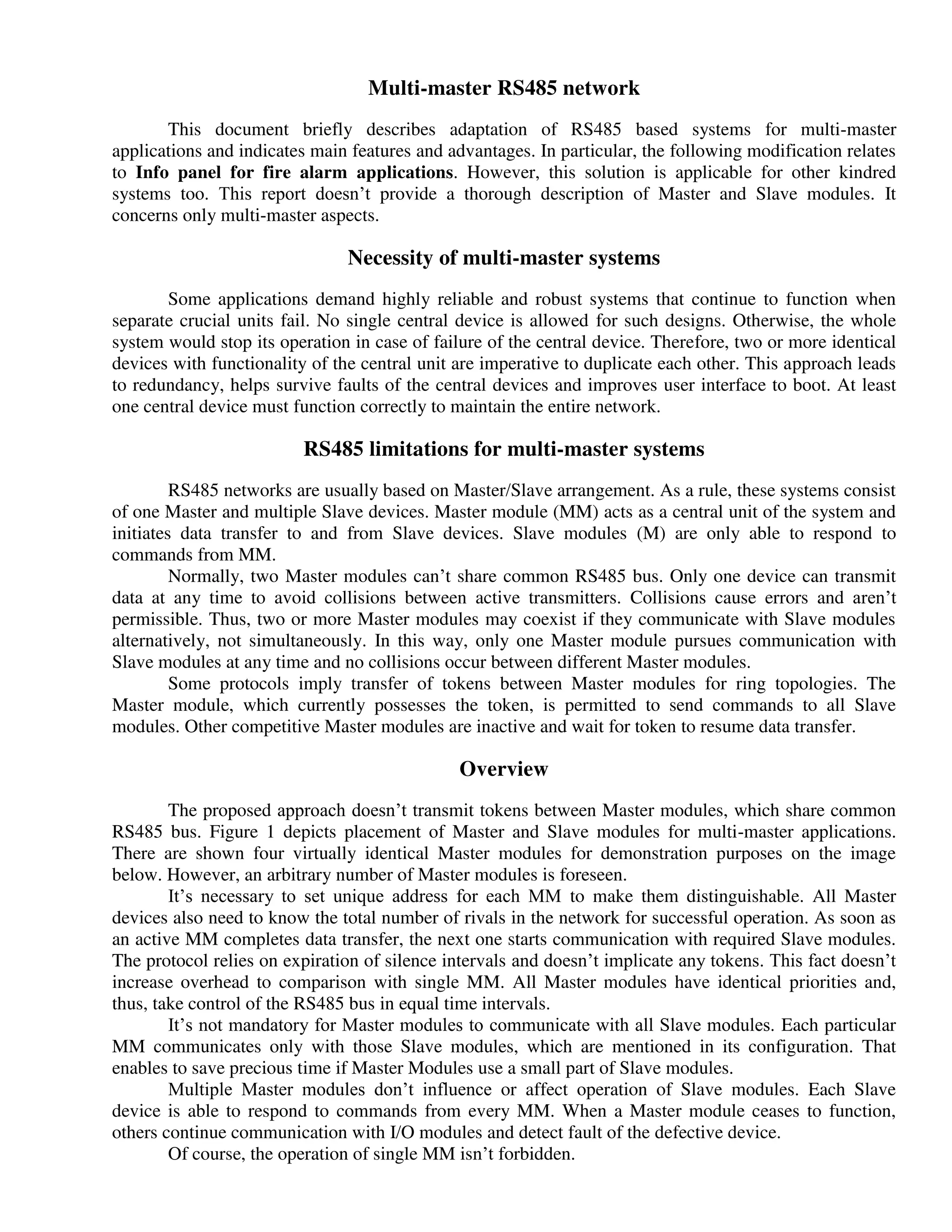 MultiMaster_RS485_Features | PDF