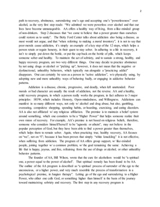 RECOVERY-THE IMPORTANCE AND PARALLEL OF AA | DOCX | Substance Abuse ...