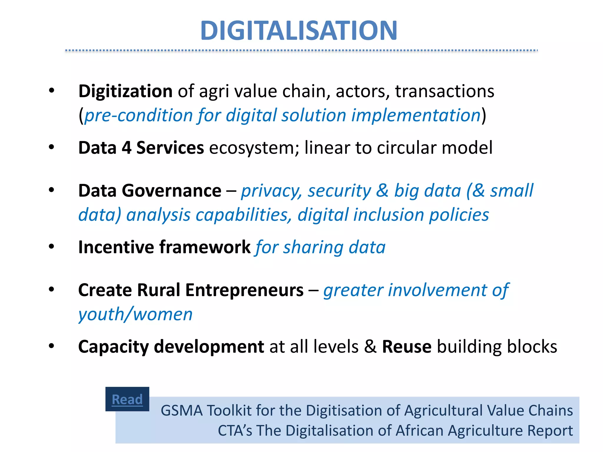 Digitalization to transform African Agriculture | PPT