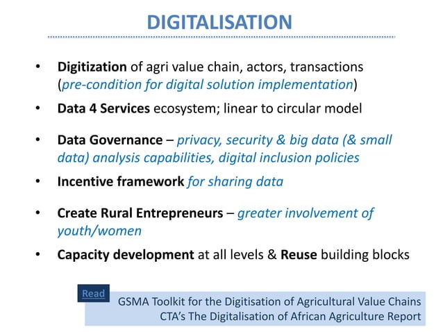 Digitalization to transform African Agriculture | PPT
