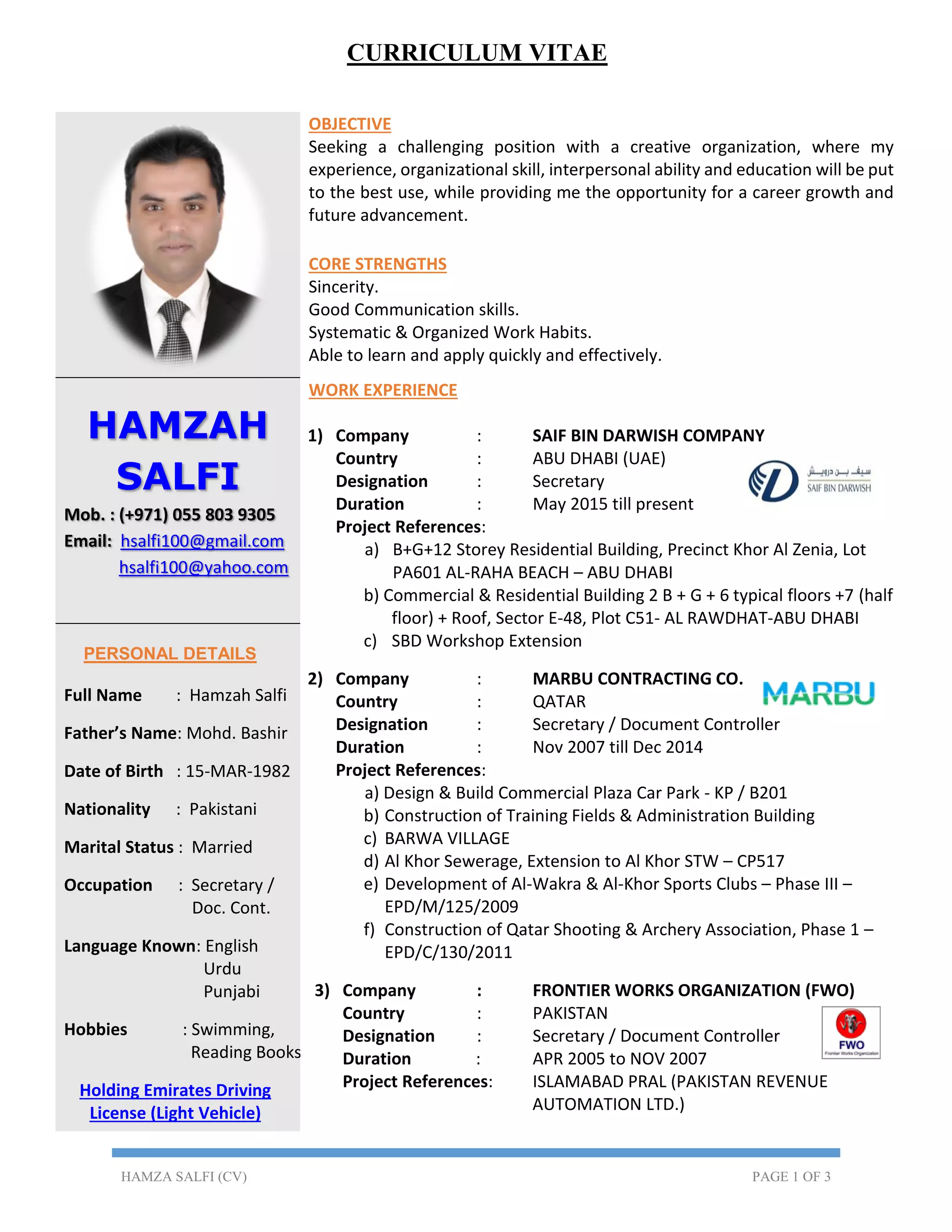 HAMZAH-CV | PDF