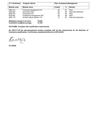 Graduation results | PDF